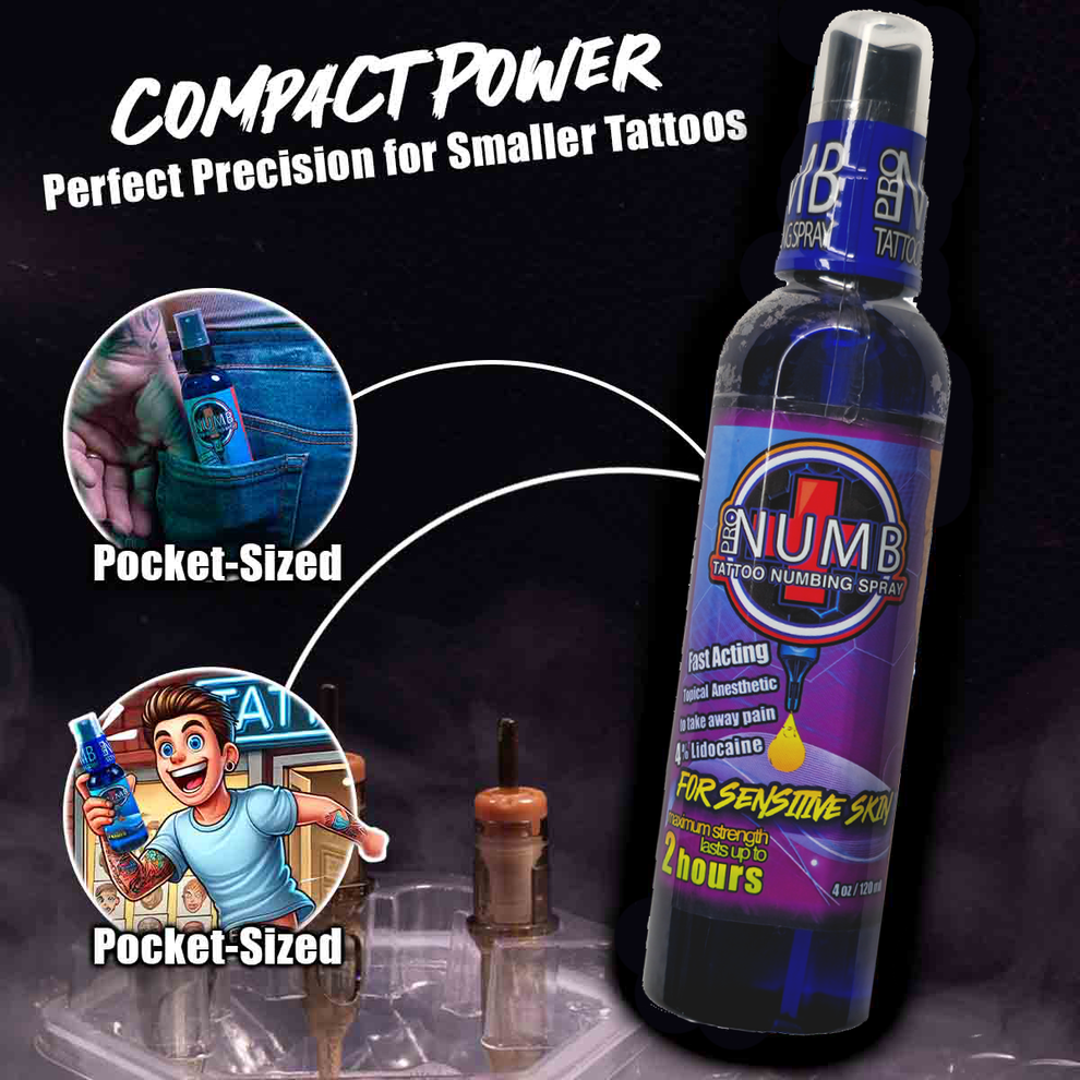 (Sensitive skin) Pro Numb Tattoo Numbing Spray 1oz Combo Set
